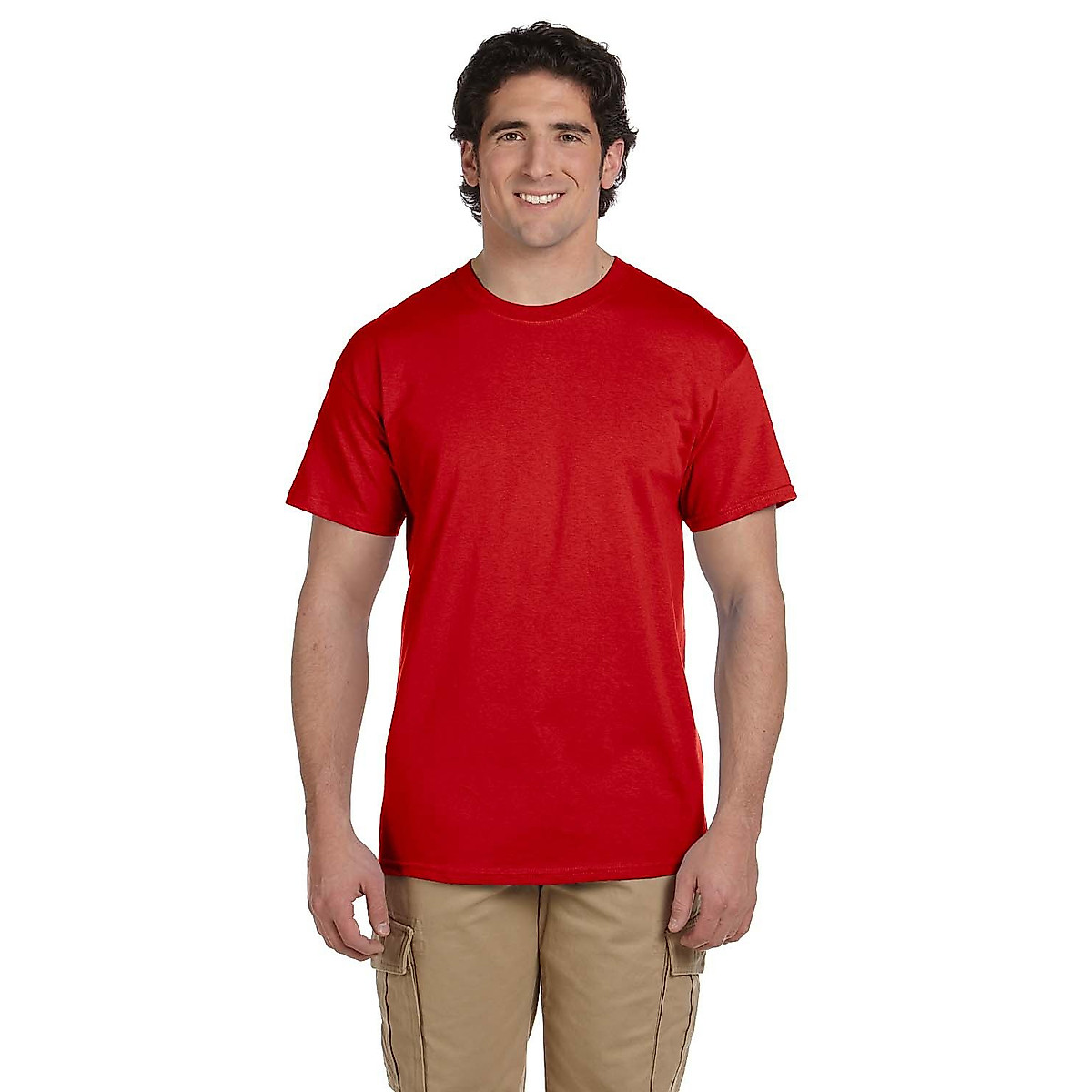 Fruit of the Loom 5 oz., 100% Heavy Cotton HD T-Shirt, Medium, True RED