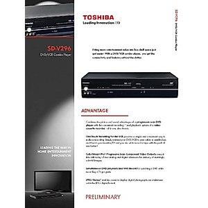 Toshiba SD-V296 Tunerless DVD VCR Combo Player (Certified Refurbished)