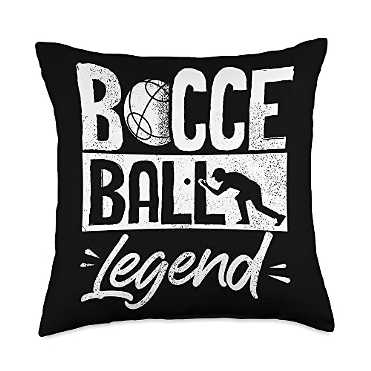 Boules - Lawn Bowls Bocce Ball Sports Designs Player Boules Bocce Ball Legend Funny Throw Pillow, 18x18, Multicolor
