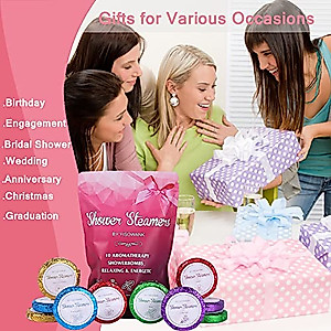 Shower Steamers Aromatherapy 10 Packs Shower Bombs with Eucalyptus Lavender Mint Jasmine Violet Essential Oils for Women or Men (10 Packs, Shower Steamers)