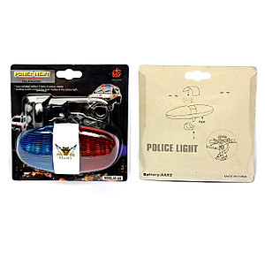 CFIKTE 6 LED Lights Bicycle Mountain Bike Police Sound, 4 Sound Electronic Horn, 4 switches to Control 4 Police Siren Sounds, 4 ringtones Free Choice, Life Rainproof Design