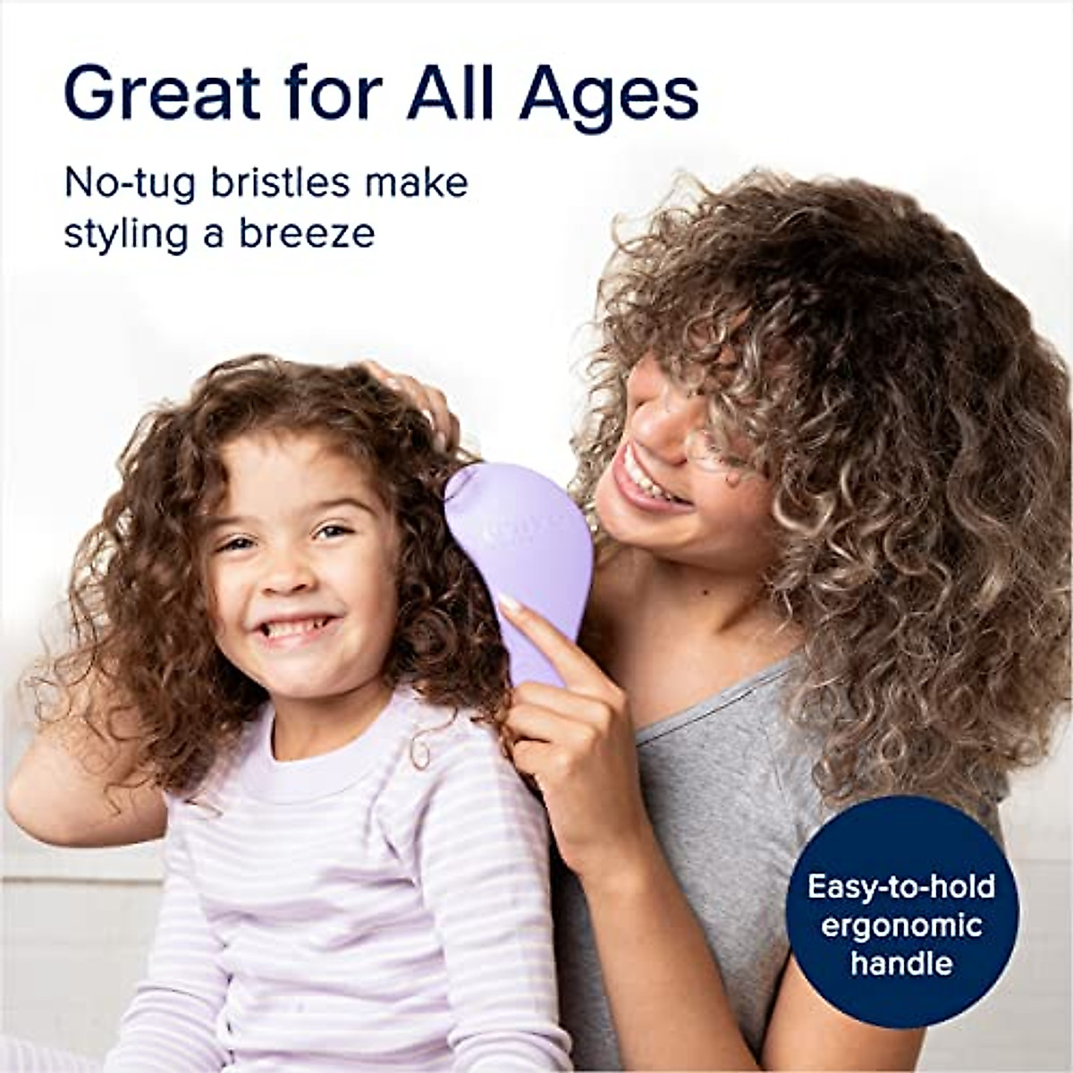 Crave Naturals Glide Thru Detangling Hair Brush for Adults & Kids Hair - Detangler Brush for Natural, Curly, Straight, Wet or Dry Hair - Hairbrush for Men & Women - 1 Pack - Purple