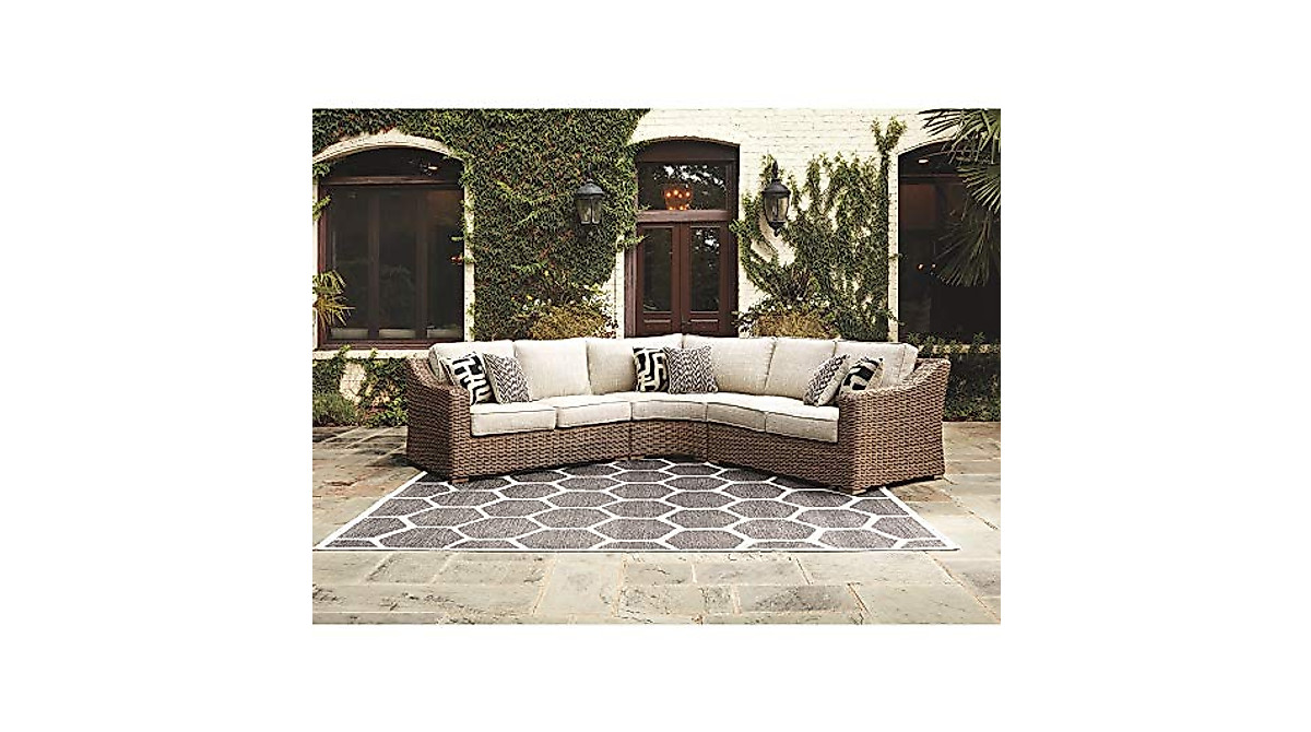 Beachcroft Farmhouse Outdoor Curved Corner Chair | Ashley