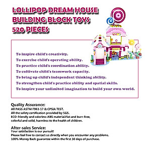 JIMUJIA Princess Castle Girls Building Blocks Toys 541 Pieces Multi Shaped Pink Castle Hot Air Balloon Toys for Girls Construction Bricks Christmas Birthday Gift for Kids Age 6-12 and Up (520 Pieces)