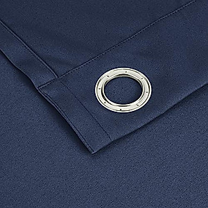 Amazon Basics 99% Room Darkening Theatre Grade Heavyweight Window Panel with Grommets and Thermal Insulated, Noise Reducing Liner - 52" x 54", Navy Blue