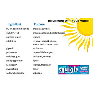 Squigle Enamel Saver Toothpaste (Canker Sore Prevention & Treatment) Prevents Cavities, Perioral Dermatitis, Bad Breath, Chapped Lips - 12 Pack