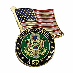 Ted and Jack - Wear It Proudly Ceramic and Metal Military Lapel Pin (Army Flag)