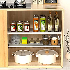 Closet Shelves Organizer Expendable Closet Tension Shelves Heavy Duty Metal DIY Storage Organizer Shelf for Cabinet Wardrobe Cupboard Kitchen Bedroom,2pack