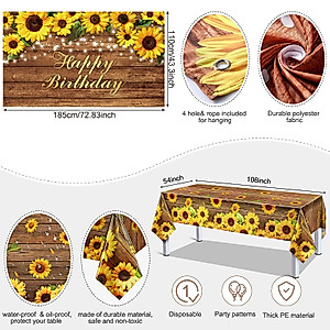 Sunflower Birthday Party Decorations Supplies Sunflower Balloon Garland Kit Include Backdrop Banner Sunflower Tablecloths Balloons Garland for Sunflower Theme Birthday Party Wedding Baby Shower Decor