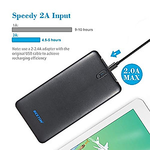 BESTON Portable Charger, Ultra Slim 10000mAh Power Bank, Dual High-Speed Charging Port Battery Pack for iPhone, Android Phones, Tablets