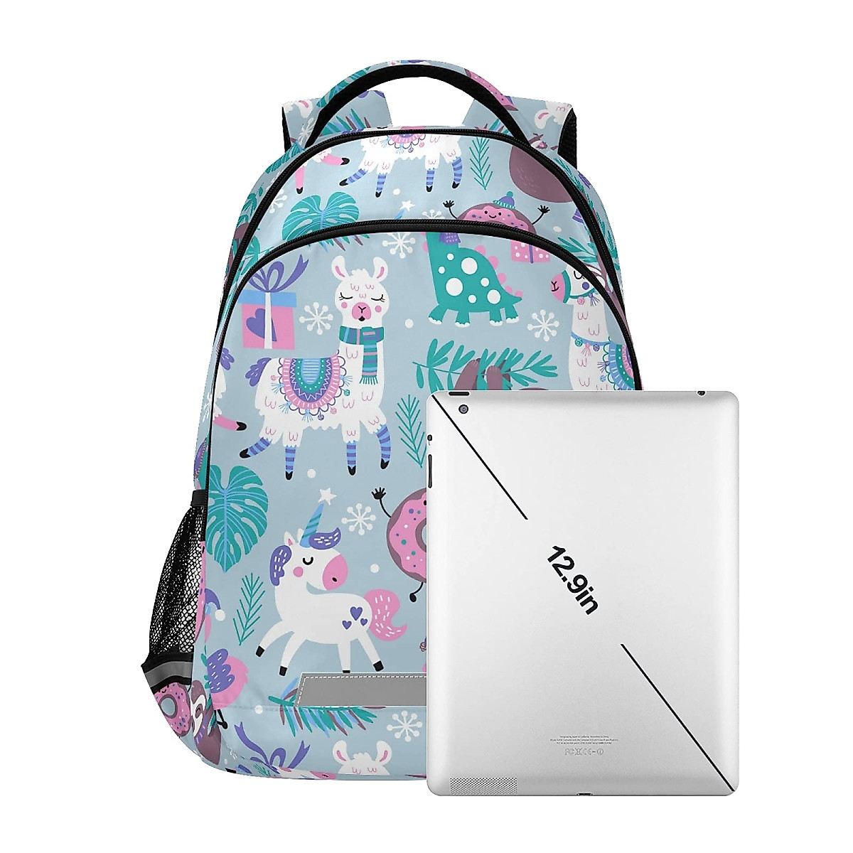 Animals Llama Sloth Dinosaur Backpack for Students Boys Girls School Bag Travel Daypack Rucksack