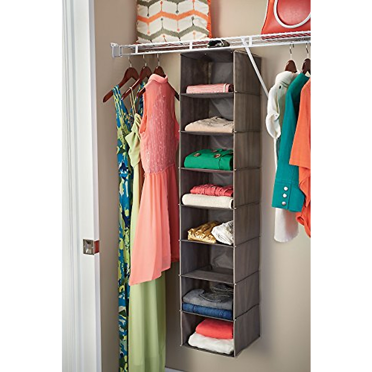 ClosetMaid 31454 8-Shelf Hanging Closet Organizer, Gray