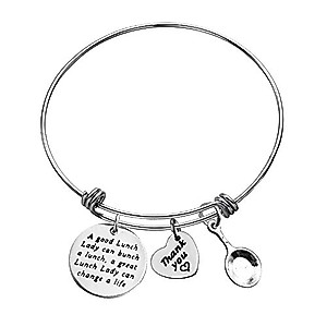 For Lunch Lady Appreciation Gift Bracelet For Lunch Lady Gift School Lunch Server Gift for Lunch Lady Jewelry Thank You Gift for Lunch Lady Cooker Cafeteria Buffet Workers Birthday Bangle Gift