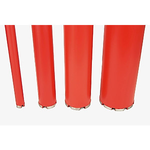 1"-4" Inch Diamond Wet Core Drill Bit Set 1-1/4” Threaded by BLUEROCK Tools for Concrete Rebar Asphalt Brick Rock Masonry Hole Barrel Coring