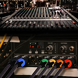 MIKIZ XLR Cables for Microphone 25ft 6 Packs - Braided Premium Balanced XLR Mic Cable 3-Pin Male to Female Dual Shielded