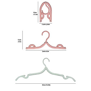 12 Pieces Folding Travel Hangers, Folding Travel Hangers, Folding Hangers Lightweight Travel Accessories Folding Drying Racks for Family Outdoor Travel (4 Colors) (Hanger)