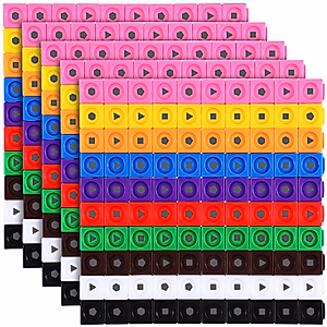 Libima 500 Pieces Math Manipulatives Cubes Set Number Toy Blocks Linking Colorful Cubes Math Cubes for Aged 6+ Counting Cubes Blocks Educational Cube Toys Math Counter Preschool Learning Activities