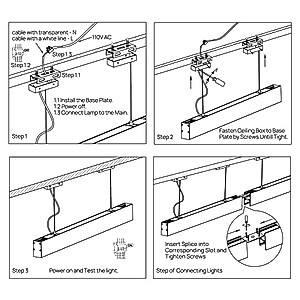 SCON 4FT Pendant Linear LED Suspended Lighting 30W LinkableModern Fixture FloodLight for Room Office Shop Garage (3000K-Warm White/90°/Ra85/Grey)