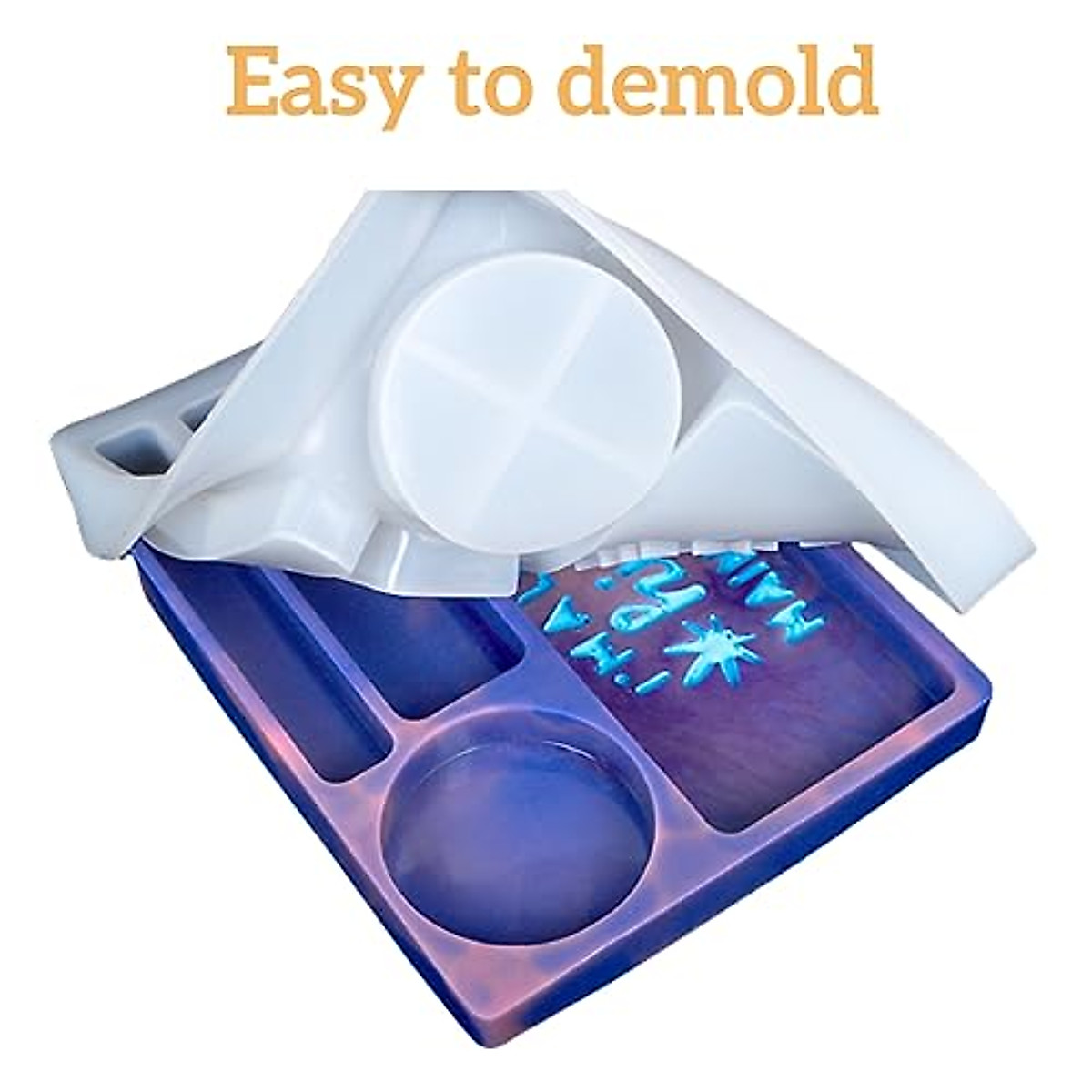 Silicone Molds for Resin - Medium Rolling Ashtray Mold and Resin Grinder Mold for Grind with Efficient Spikes Shape and Astray Mold,Rectangular Molds for Resin Casting DIY Kit