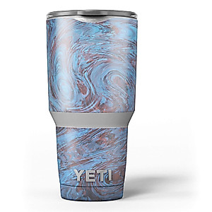 Design Skinz Blue Slate Marble Surface V41 - Skin Decal Vinyl Wrap Kit Compatible with The Yeti Rambler Cooler Tumbler Cups