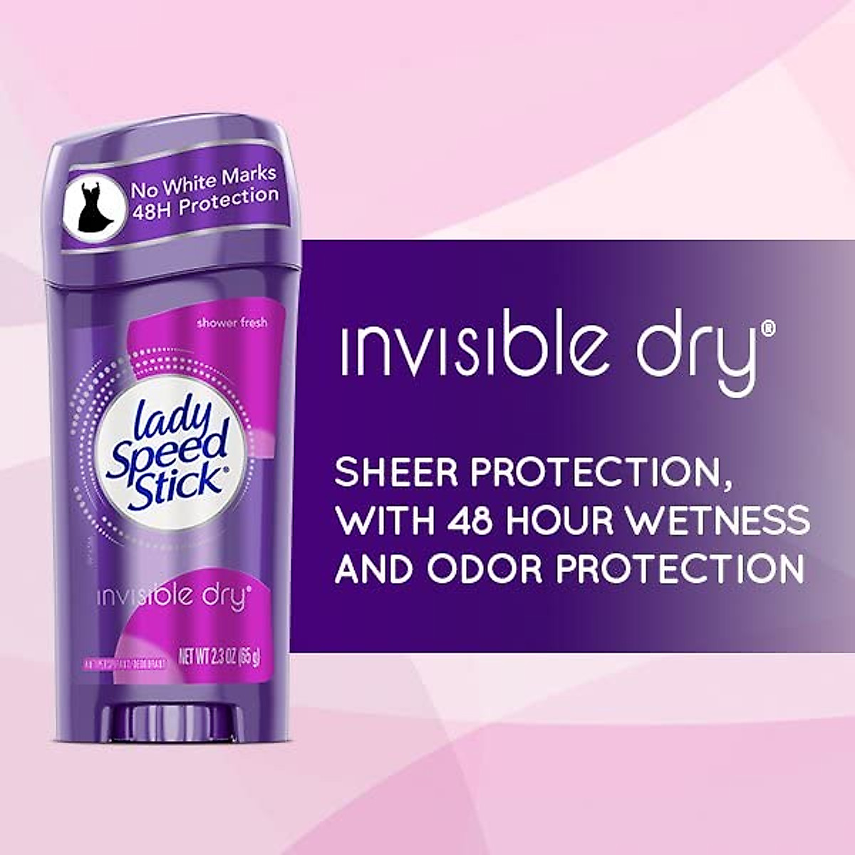 Lady Speed Stick Invisible Dry Shower Fresh Antiperspirant Deordorant, 2.3 oz, Pack of 3