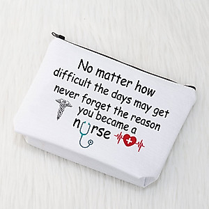 CMNIM Nurse Cosmetic Bag RN Nurse Gifts Nursing Makeup Bag Nurse Student Gifts Nurse Toiletry Bag (RN Nurse Cosmetic Bag White)