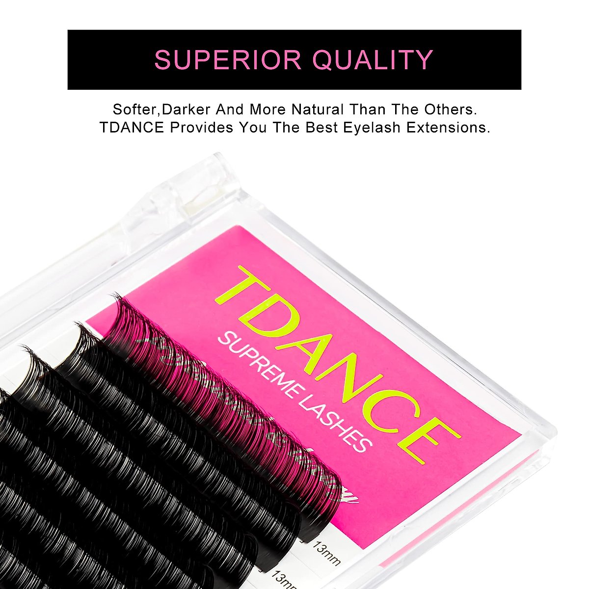 TDANCE Premium D Curl 0.03 Eyelash Extensions Mixed 8-15mm + Ellipse Flat Lashes 0.15 CC Curl 8-15mm