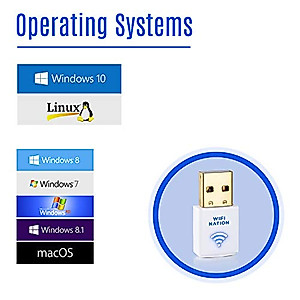 WiFi Nation® WiFi Dongle Mini 802.11ac AC600 USB WiFi Adapter, chipset: Realtek RTL8811AU, Dual Band 2.4GHz or 5GHz, Windows, MacOS, Linux Supported - White