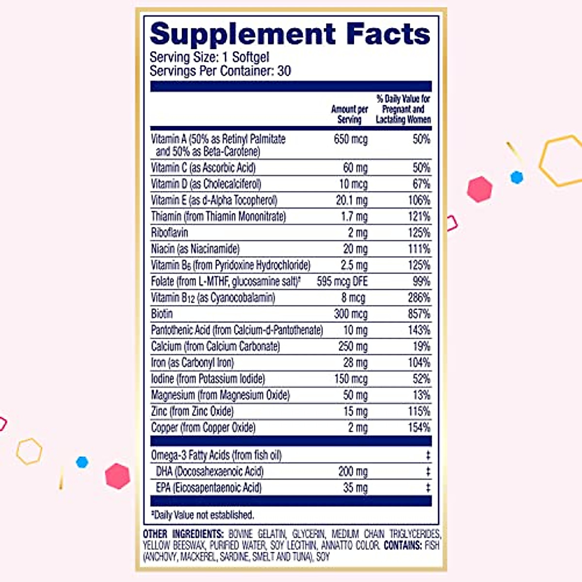 Enfamil Enfamom Prenatal Vitamin & Mineral, Supplement for Women with Calcium, Vitamin D, Vitamin C, Omega 3 DHA, 90 softgels (3 month supply)