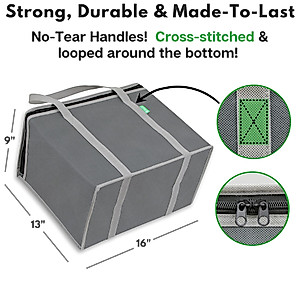 XL Insulated Reusable Grocery Bags (2-Pack) - Premium Quality Cooler Bags with Hard Bottom Insert - Stands Upright, Machine Washable, Sturdy Zipper - Insulated Bag for Hot or Cold, Food Delivery Bag