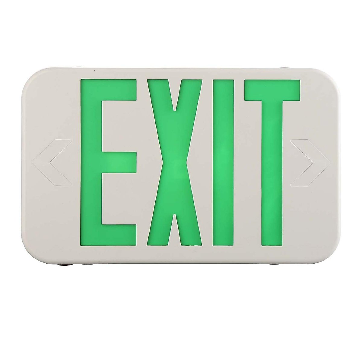 SPECTSUN 1PACK LED Exit Sign with Battery Backup, Green Exit Light,Hardwired Exit Sign, 120V/277V Exit Sign with Arrow,UL Exit Sign Lighting, Commercial Egress Light,2 sided Fire Exit Sign Plastic
