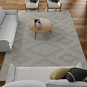 LOOMAKNOTI Vemoa Aslayn 5' x 7' Gray Geometric Indoor Area Rug