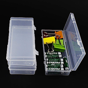 airgoesin 3pcs Small Storage Box Container Desktop Organizer with Lid for Keeping Small Parts, Coints, Screws, Bead, Pencils, Q-Tip, Ornaments, Pills, Herbs, Jewelry Findings (3pcs L Size)