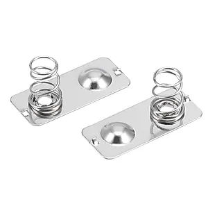 uxcell 50 Pcs AAA Battery Positive to Negative Conversion Spring Contact Nickeling Plate 21mmx9mmx0.3mm