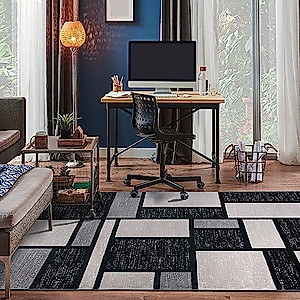 Rugshop Contemporary Modern Boxes Design Soft Area Rug 9' x 12' Gray