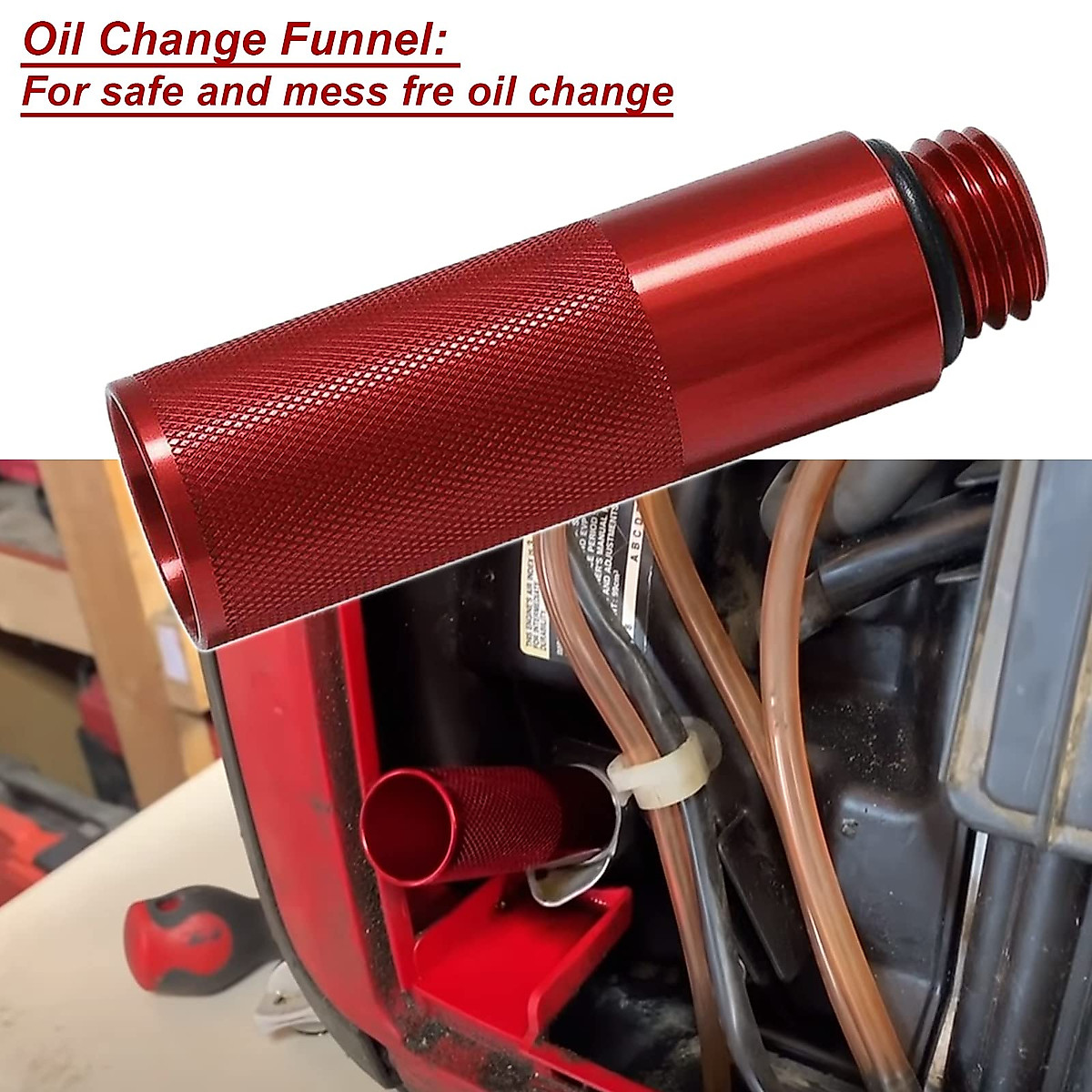 Run Gas Cap Adapter Aluminum Extended, Mess Free Oil Changes Funnel, Magnetic Tip Dipstick Oil Dip Stick for Honda Generator EU2000i EU1000i EU3000i