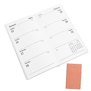 STOBOK 3pcs Pocket Notebook Note Pads Daily Work Planner Digital Calendar Planner 2024 Pocket Calendar Weekly Note Book Office Accessory Daily Planner Agenda Book Schedules Accessories