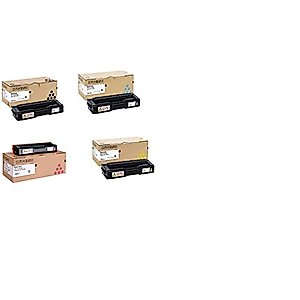 Genuine Ricoh SP C310HA 406475, 406476, 406477, 406478, High Yield Toner Bundle Set SP C311N C312DN SPC312DN BCYM Sealed in Retail Packaging