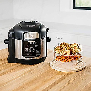 NINJA FD401 Foodi 8-qt. 9-in-1 Deluxe XL Cooker & Air Fryer-Stainless Steel Pressure Cooker, 8-Quart, (Renewed)