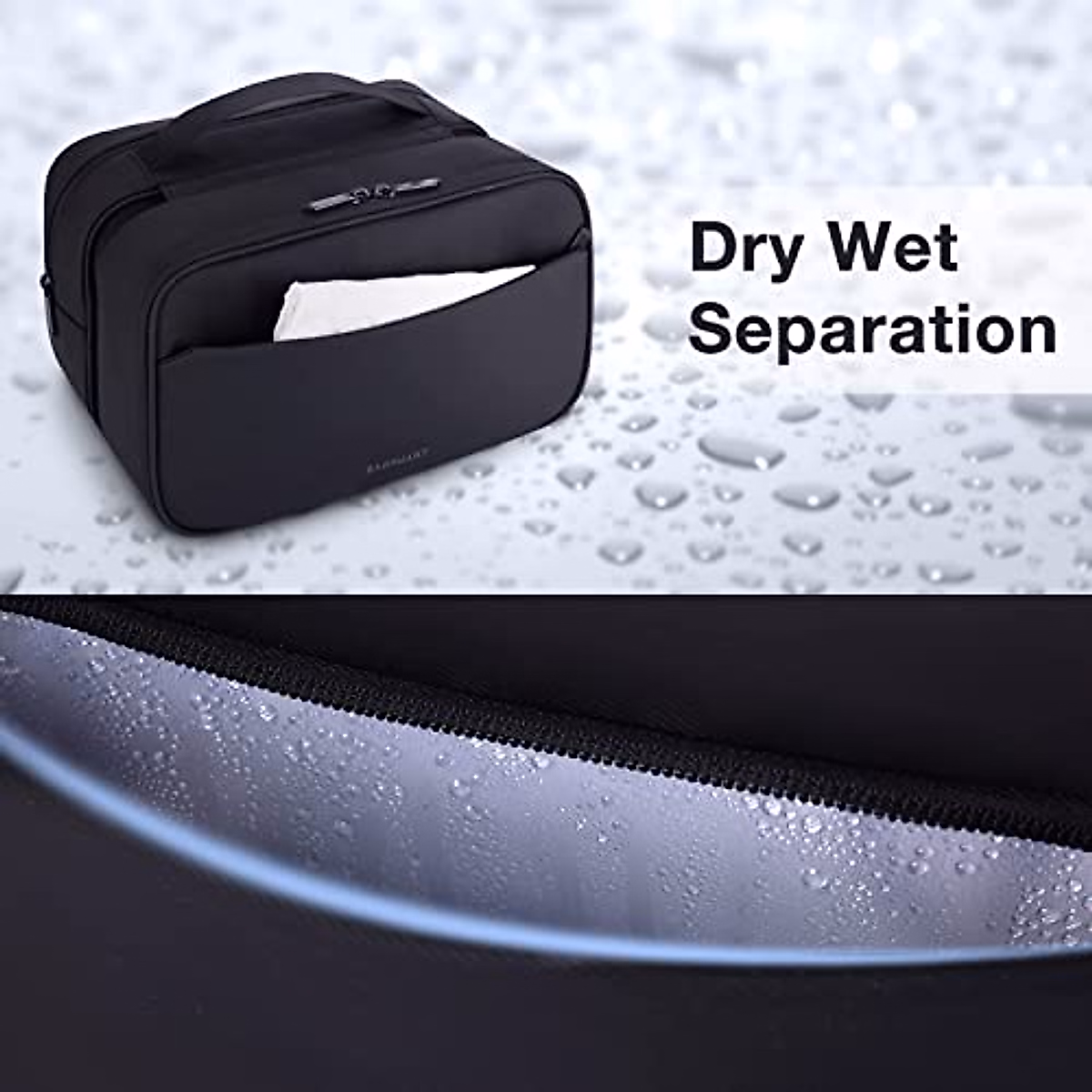 BAGSMART Toiletry Bag for Men, Hanging Travel Toiletry Organizer Large Dopp Kit for Men, Water Resistant Travel Bag Shaving Bag for Toiletries Accessories, Door Room Essentials, Black