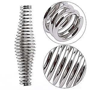 SYCOOVEN 4pcs BBQ Heavy Duty Cool Touch Stove Spring Handle Grip, Stainless Steel Grill Smoker Pits and Wood Stove Firebox Door Handle(Silver)