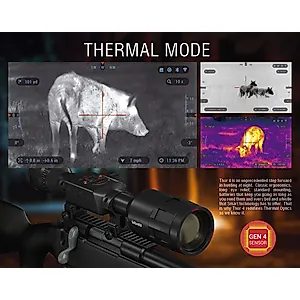ATN Thor 4, Thermal Rifle Scope with Full HD Video rec, WiFi, GPS, Smooth zoom and Smartphone controlling thru iOS or Android Apps