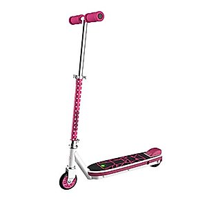 Swagtron SK1 Kick Start Electric Scooter for Kids with Extended Life Battery, ATSM Certified, Adjustable, Ages 5+, Cotton Candy Pink