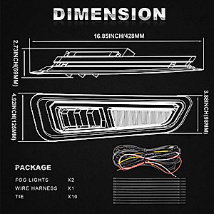 MOVOTOR Raptor Fog Lights with Sequential Amber Turn Signal DRL Bumper Fog Driving Lights Compatible with Gen 2 Ford F150 Raptor 2017 2018 2019 2020
