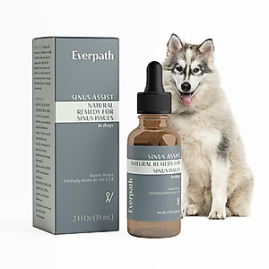 2024 Everpath Upgraded Sinus Support for Dogs - 2 Fluid Ounces/60mls | USA Made | Supports Sinus Health and Relief | Relief for Allergies, Congestion & Acute Sinusitis | Natural Solution for Pets