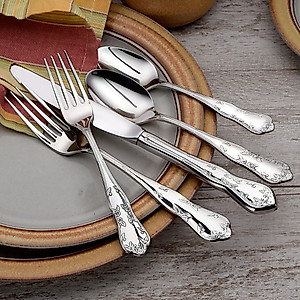 Liberty Tabletop Martha Washington 45-piece 18/10 Flatware Set for 8, Includes Serving Pieces Made in USA