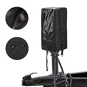 Seven Sparta Electric Jack Cover, 600D Oxford Fabric Universal RV Electric Tongue Trailer Jack Protective Head Cover (Universal Size 18″H x 7 1/2″W x 9″D)
