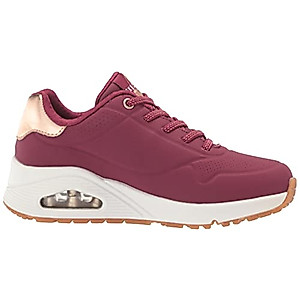 Skechers Women's UNO-Shimmer Away Sneaker, Burgundy, 7.5