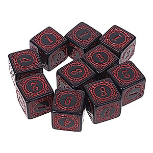 10Pcs D6 Polyhedral Dice Square Edged Numbers 6 Sided Dices Beads Table Board Role Play Game for Bar Club Party Polyhedral Dice Set Filled DND Dice Polyhedral Dice Set Green Polyhedral Dice Set Blue