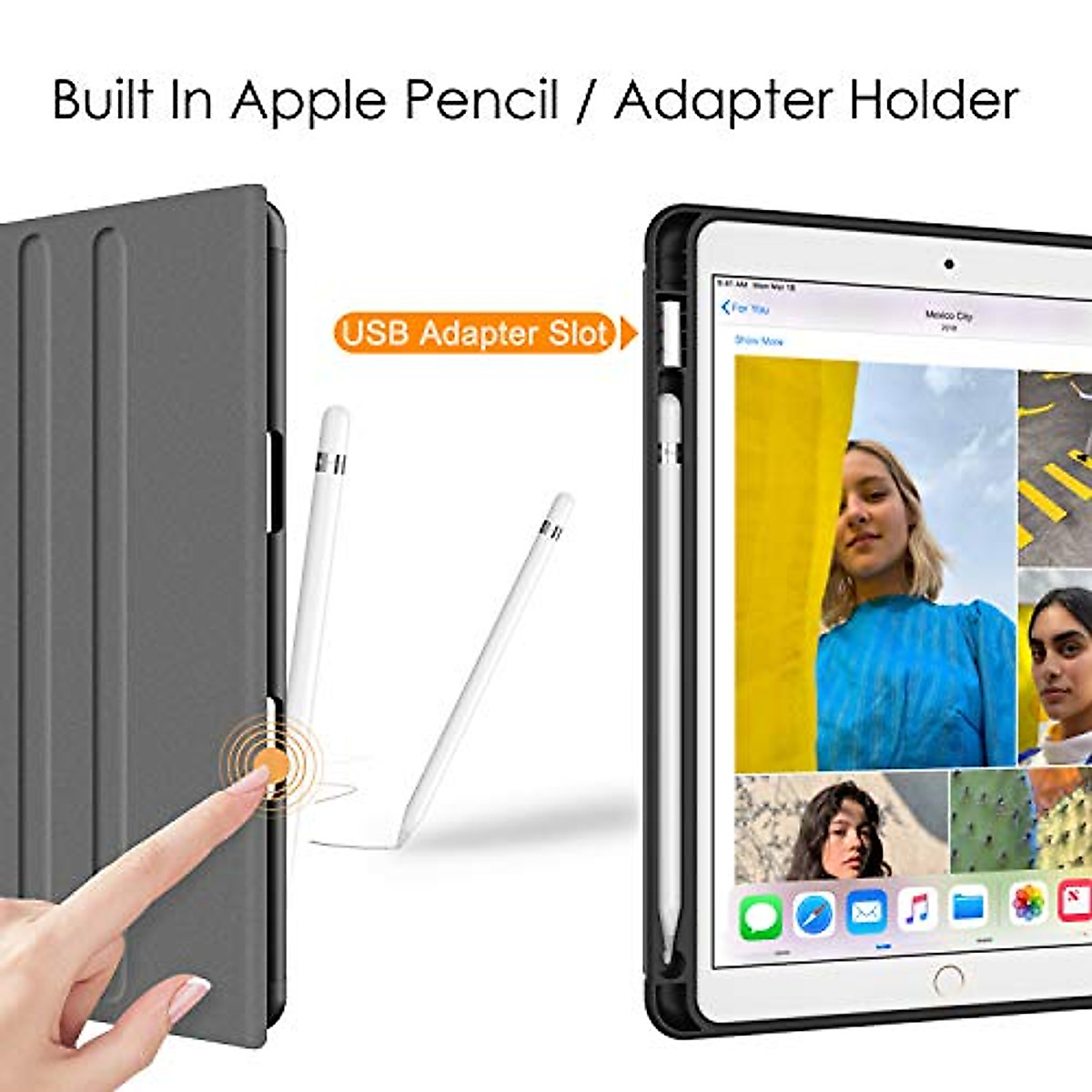 Fintie Keyboard Case w/Pencil Holder for iPad Air 3rd Gen 10.5" 2019 / iPad Pro 10.5" 2017 - SlimShell Soft TPU Back Protective Cover w/Magnetically Detachable Wireless Bluetooth Keyboard, Composition